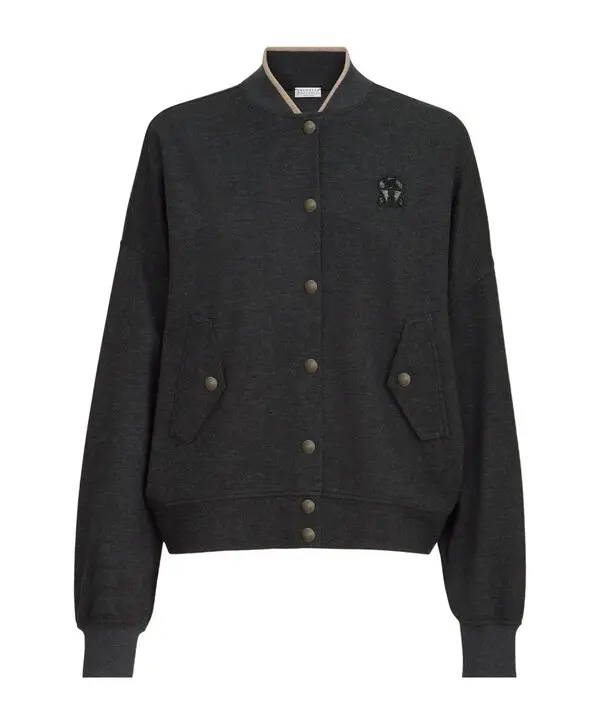 Brunello Cucinelli Logo Patch Bomber Jacket