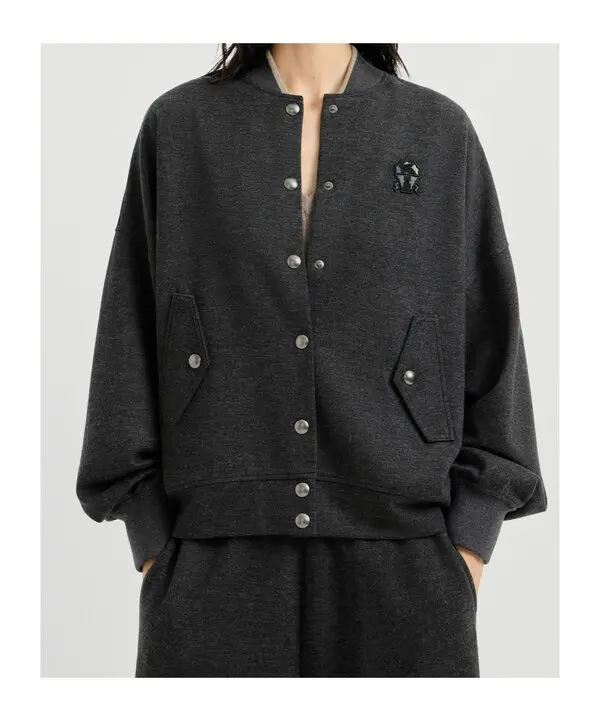 Brunello Cucinelli Logo Patch Bomber Jacket