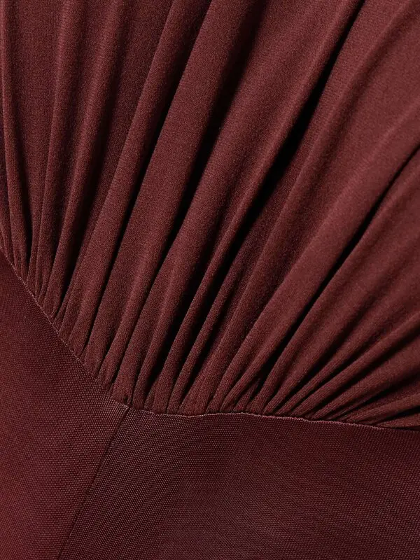 Galvan Gathered Satin-jersey Gown