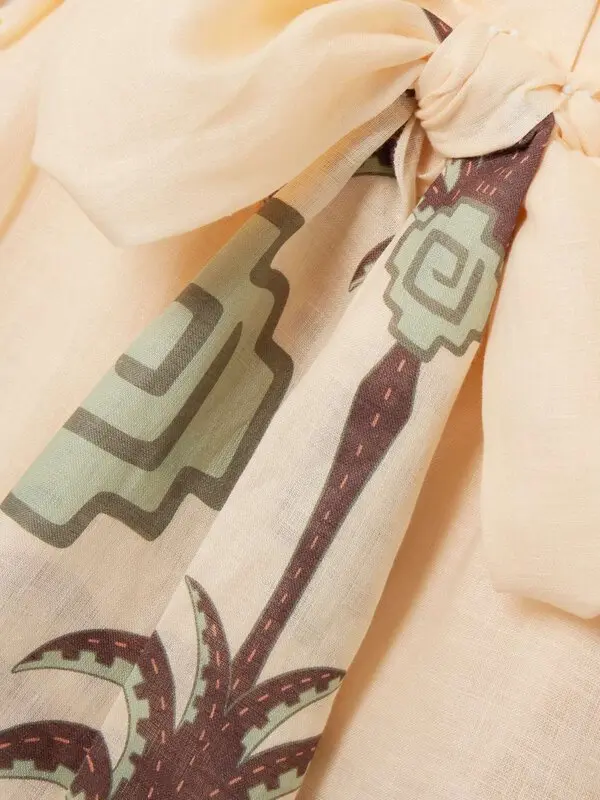 Johanna Ortiz Boa Whisper Belted Printed Linen Coverup