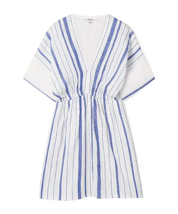 LEMLEM Alem Striped Cotton-blend Voile Mini Dress - White