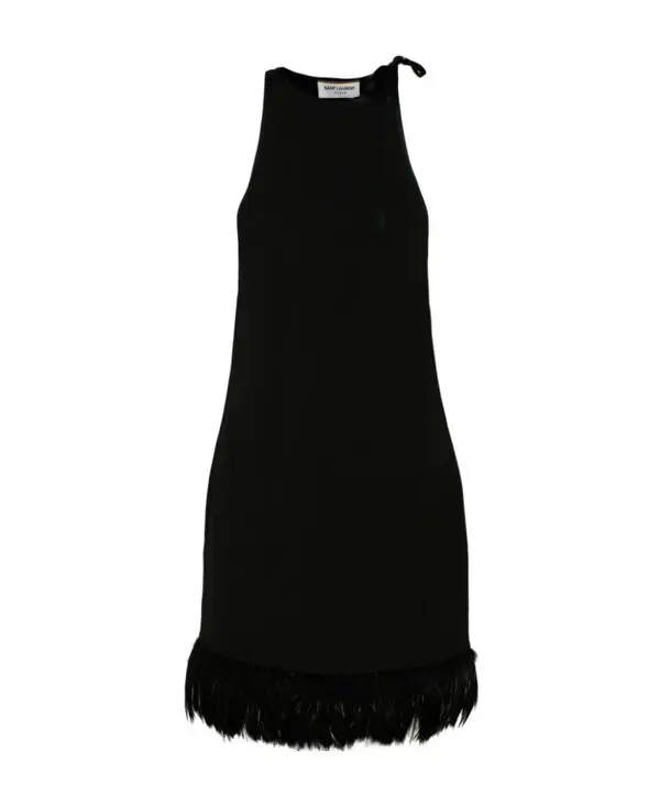 Saint Laurent Sleeveless Crewneck Mini Dress - Black