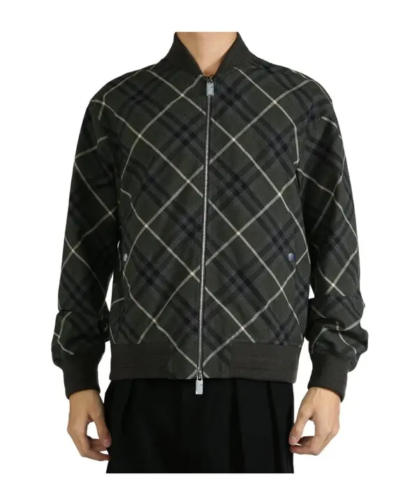 Burberry Plaid Zip-up Jacket