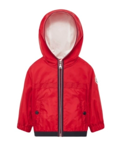 Moncler Anton Hooded Rain Jacket With Long Sleeves And Side Pockets - Red