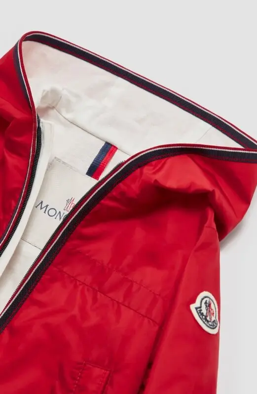 Moncler Anton Hooded Rain Jacket With Long Sleeves And Side Pockets - Red