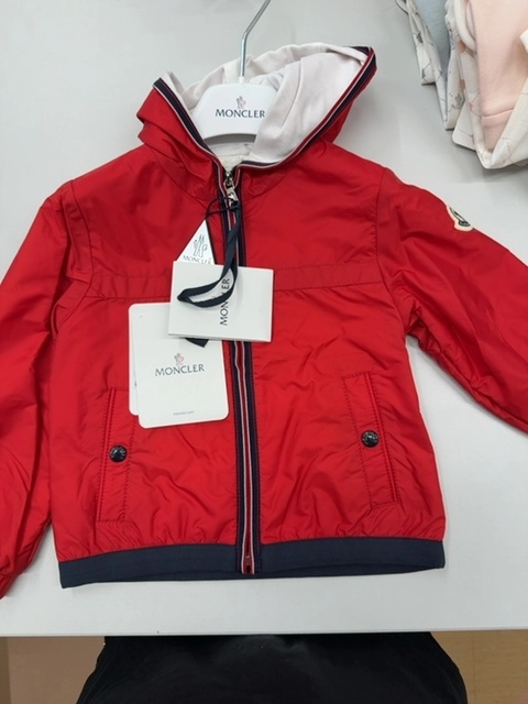 Moncler Anton Hooded Rain Jacket With Long Sleeves And Side Pockets - Red
