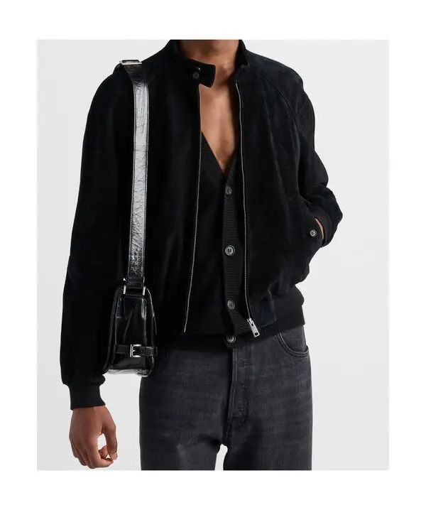 Prada Zip-up Bomber Jacket With Logo Detail