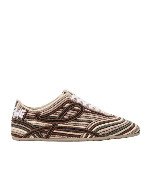 Loewe Lace-up Sneakers With Anagram Logo Detail - Brown Multi-tone