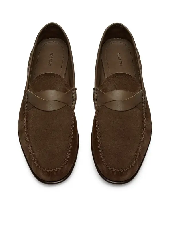 TOM FORD Almond Toe Slip-on Loafers