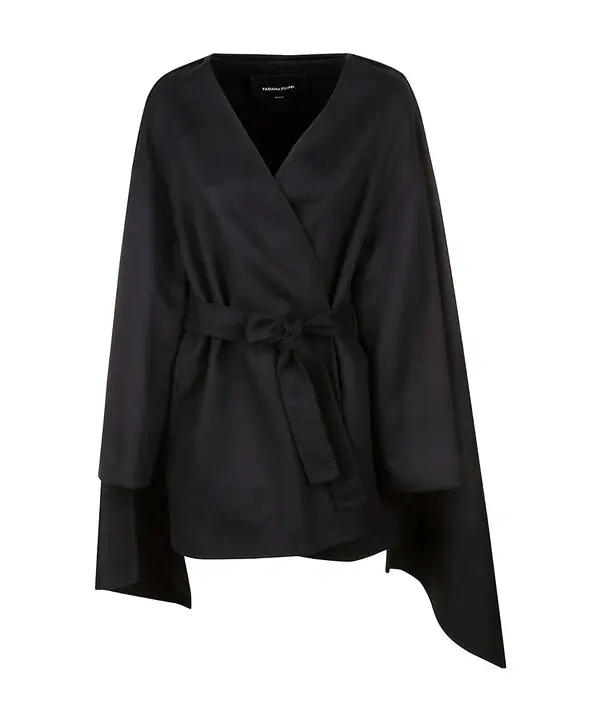 Fabiana Filippi Belted V-neck Cape