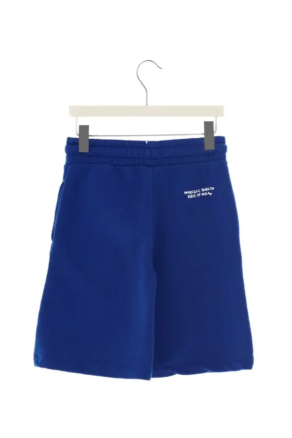 MARCELO BURLON COUNTY OF MILAN Cross-print Straight-leg Track Shorts