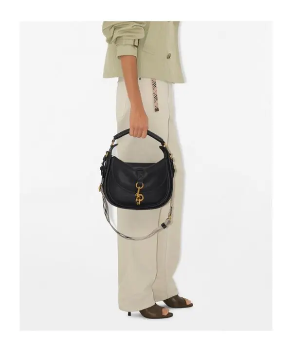 Burberry Small B Clip Foldover-top Crossbody Bag - Black