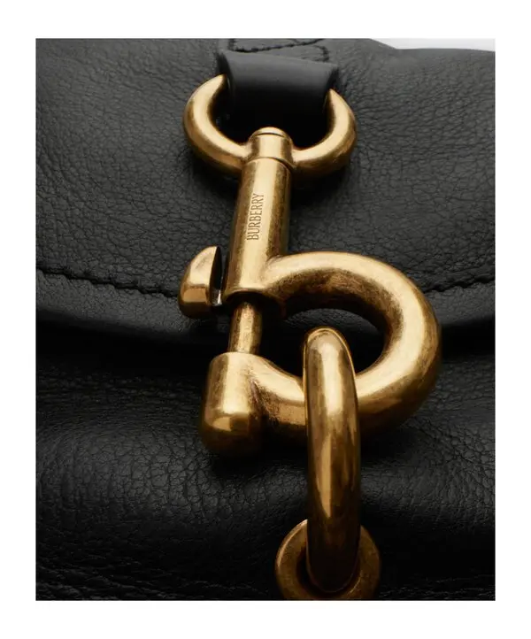 Burberry Small B Clip Foldover-top Crossbody Bag - Black