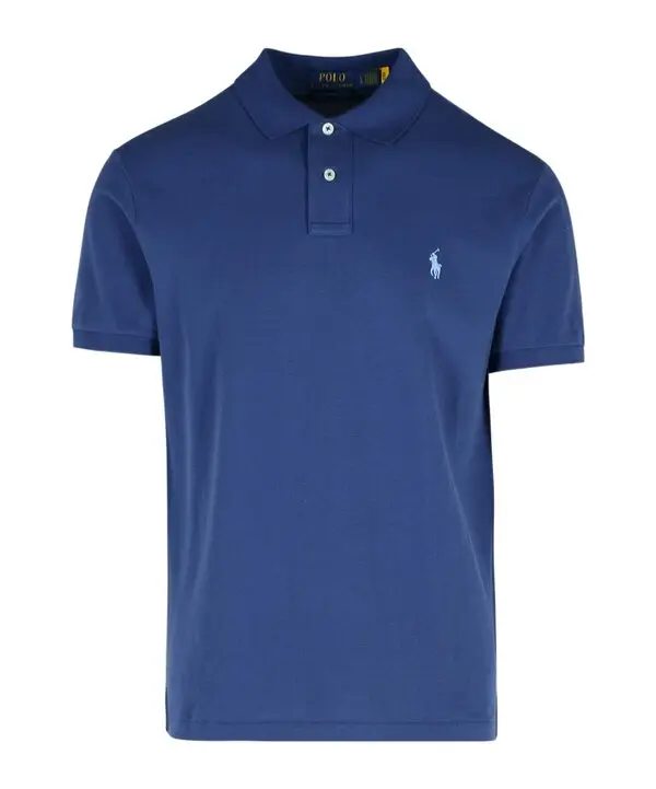 Polo Ralph Lauren Logo Embroidered Short-sleeved Polo Shirt - Light Navy