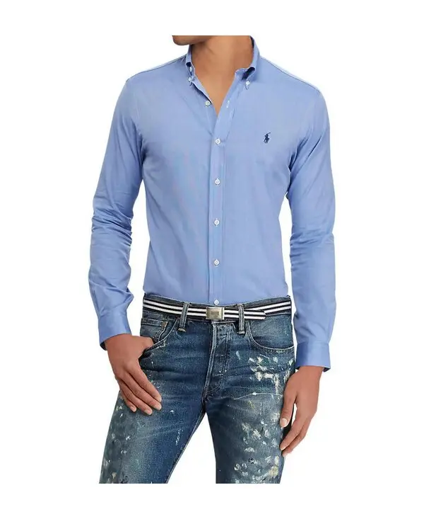 Polo Ralph Lauren Logo Long-sleeved Shirt - Blue
