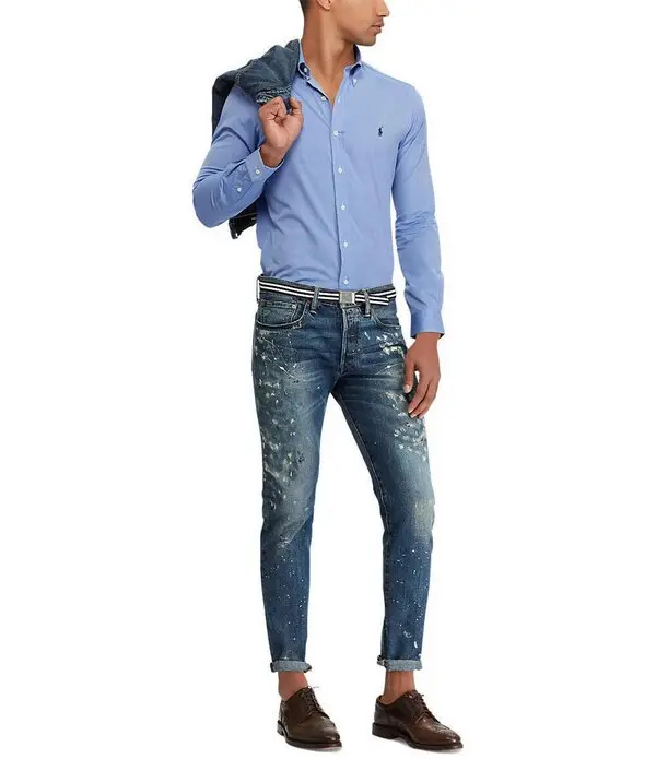 Polo Ralph Lauren Logo Long-sleeved Shirt - Blue