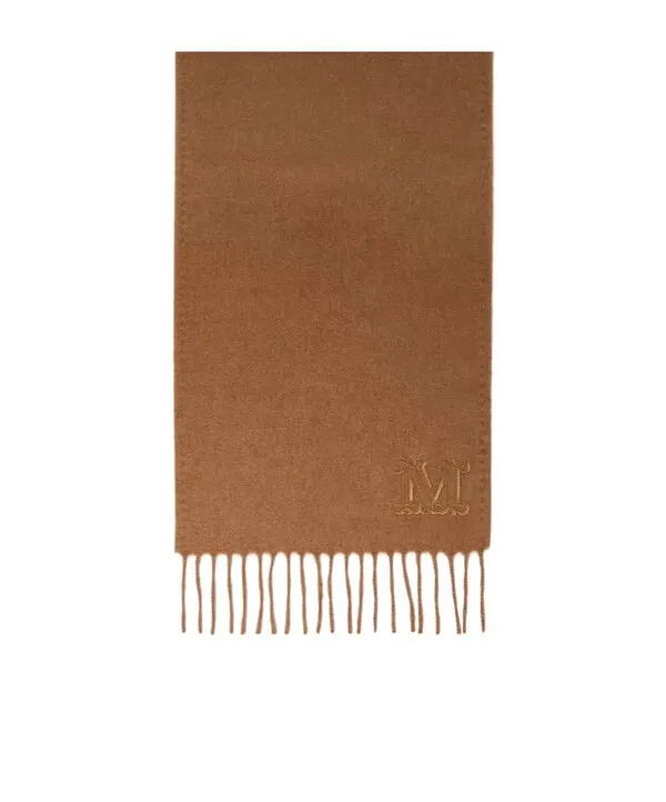 Max Mara Monogram-embroidered Stole - Camel