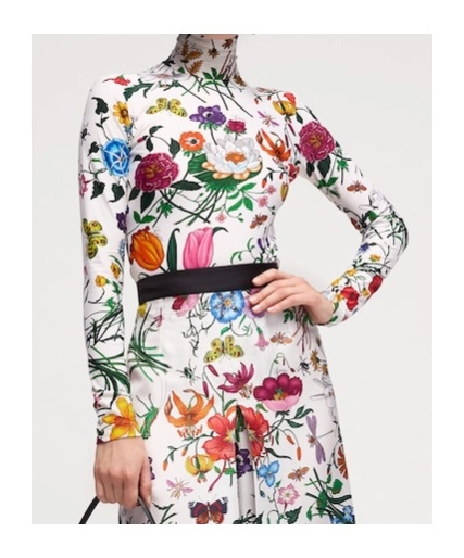 Gucci Flora Print Turtleneck T-shirt