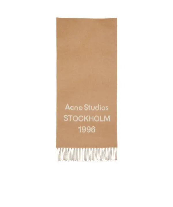Acne Studios Logo Jacquard Fringed Scarf