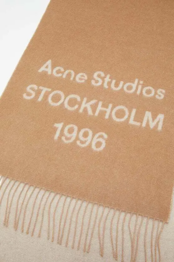 Acne Studios Logo Jacquard Fringed Scarf