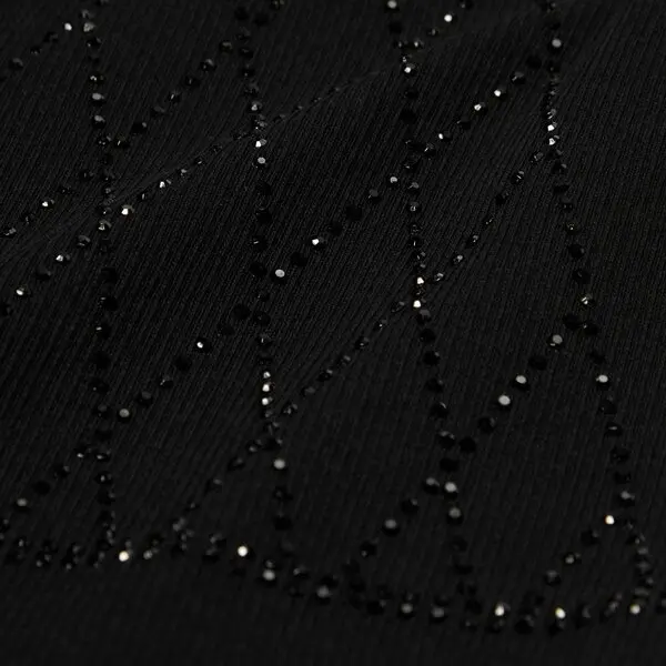 GANNI Embellished High Neck Long Sleeve Top