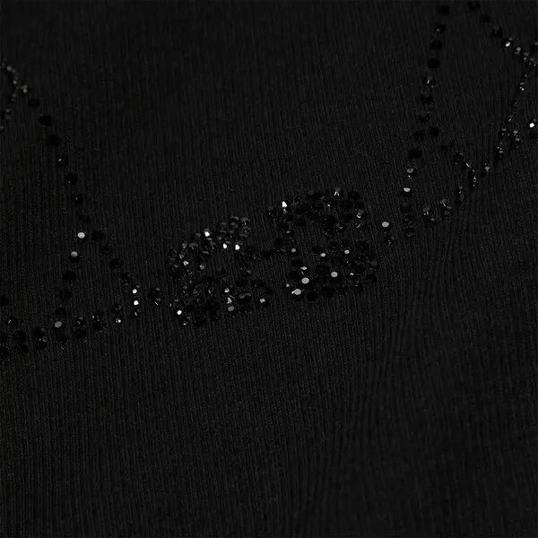 GANNI Embellished High Neck Long Sleeve Top