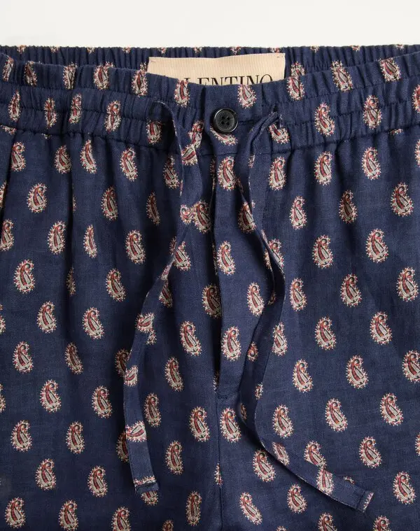 Valentino Garavani Lightweight Printed Linen Trousers