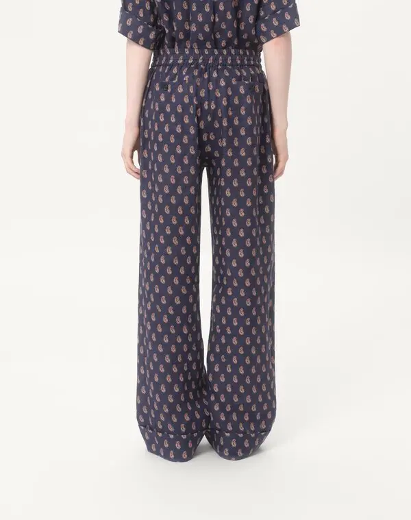 Valentino Garavani Lightweight Printed Linen Trousers