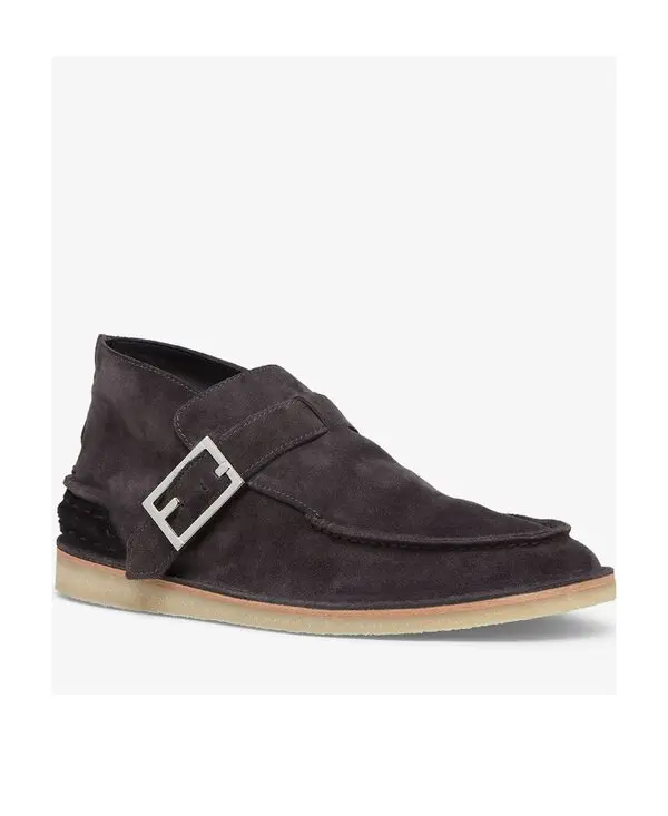 Fendi Suede Desert Boots With Ff Baguette Clasp
