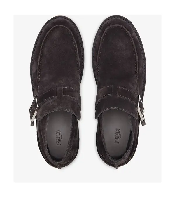 Fendi Suede Desert Boots With Ff Baguette Clasp
