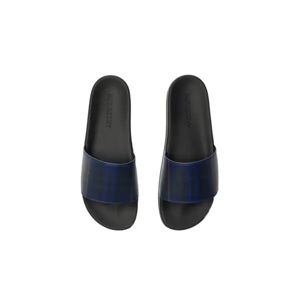 Burberry Check Slides - Midnight