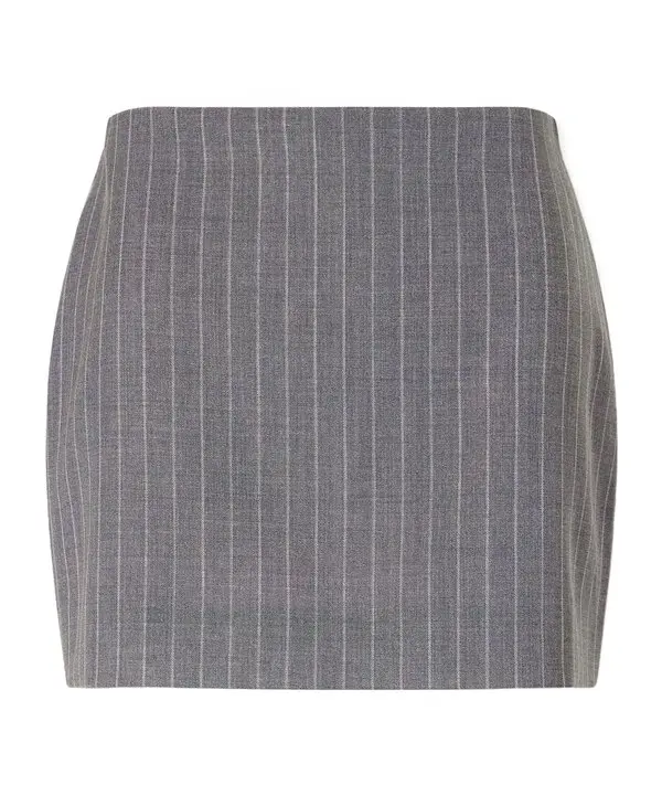 Valentino Garavani Striped Midi Skirt - Gray