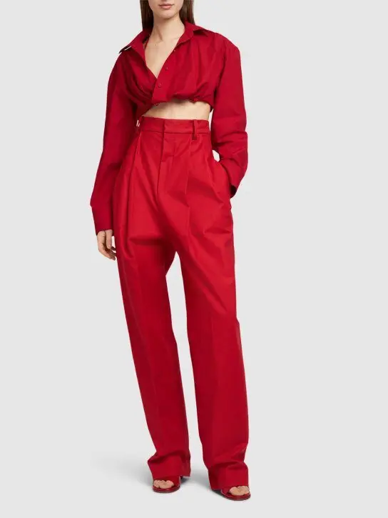 Jacquemus Pleated Zipper Casual Pants