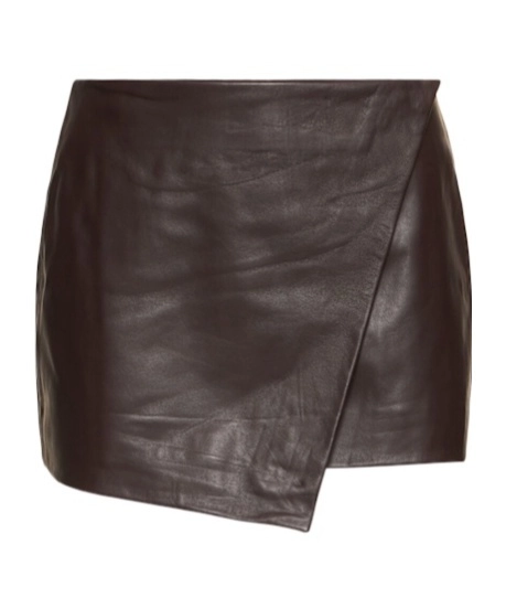 THE FRANKIE SHOP Cleo Leather Mini Wrap Skirt