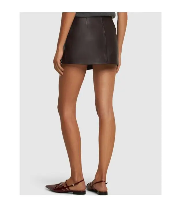 THE FRANKIE SHOP Cleo Leather Mini Wrap Skirt