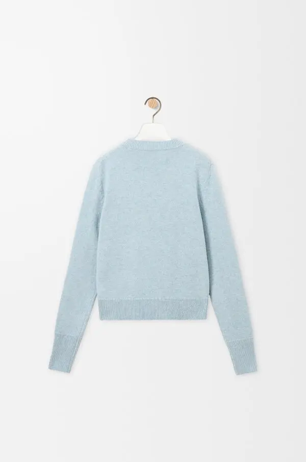 Loewe Wool Crew Neck Sweater With Embroidered Double Logo