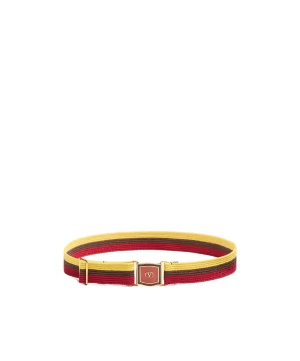 Valentino Garavani Vlogo Signature Ribbon Belt - Yellow/brown/red