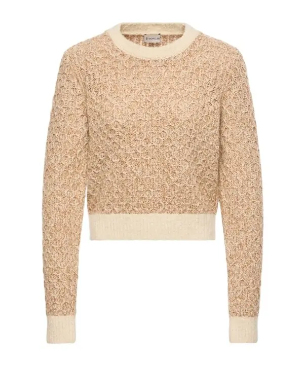 Moncler Wool Blend Cable Knit Jumper - Beige