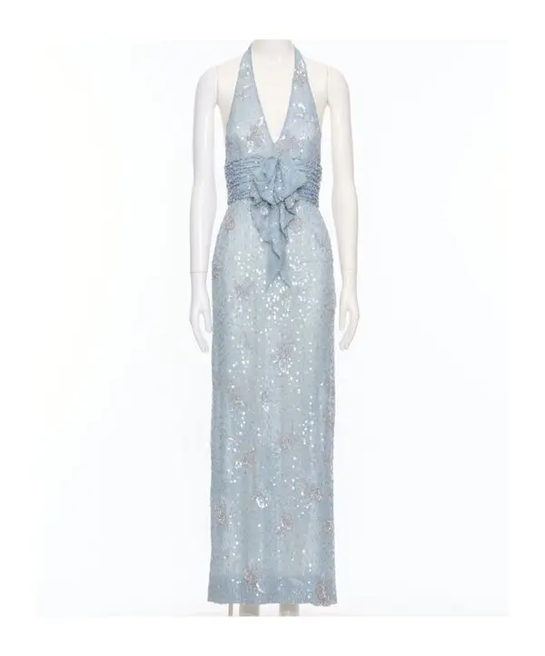 Valentino Garavani Halter Neck Embellished Gown