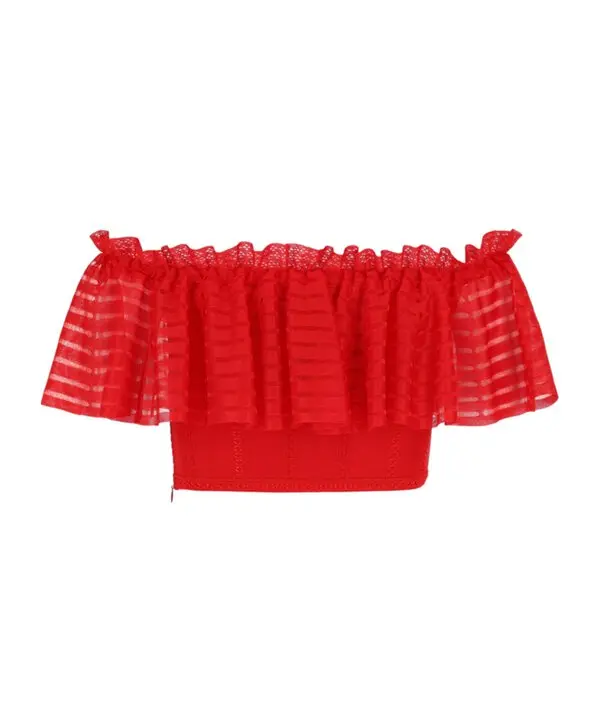 Alexander McQueen Cropped Off-the-shoulder Top