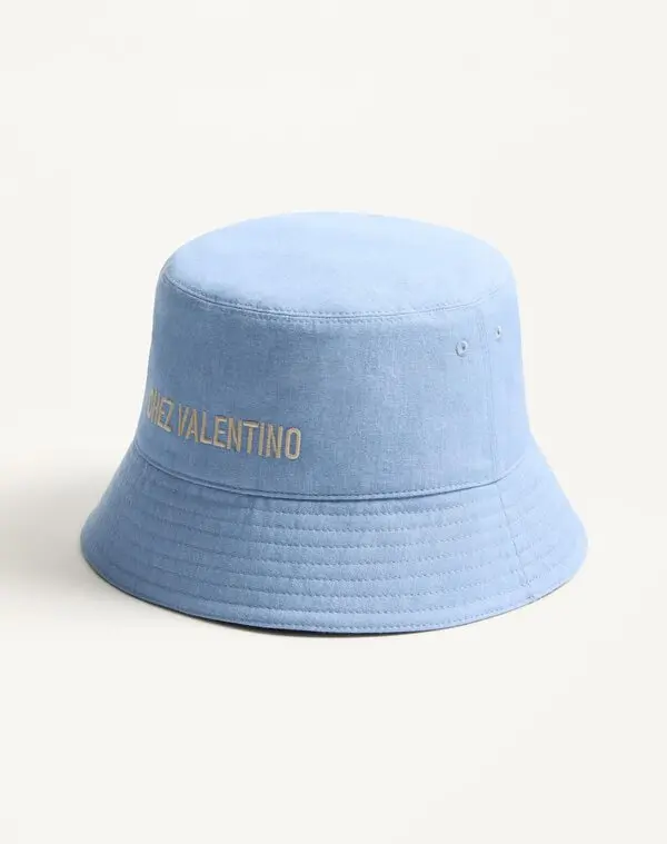 Valentino Garavani Chez Embroidered Denim Bucket Hat