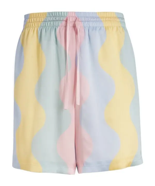 Casablanca Wave Print Drawstring Shorts