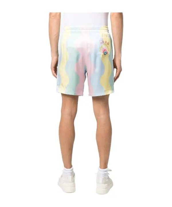 Casablanca Wave Print Drawstring Shorts