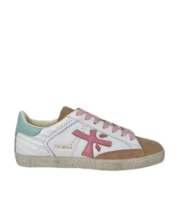 Premiata Low-top Lace-up Sneakers With Contrast Heels