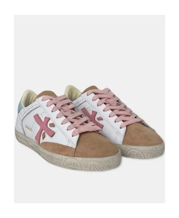 Premiata Low-top Lace-up Sneakers With Contrast Heels