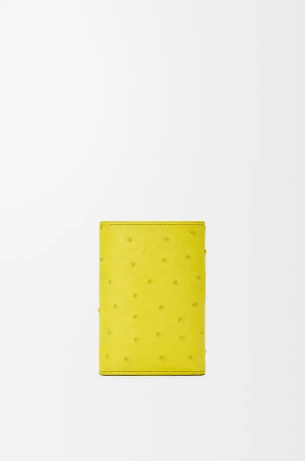 Loewe Pebble Small Vertical Wallet In Ostrich