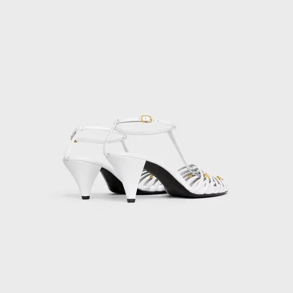 Celine Cage Heeled Sandal In Goatskin