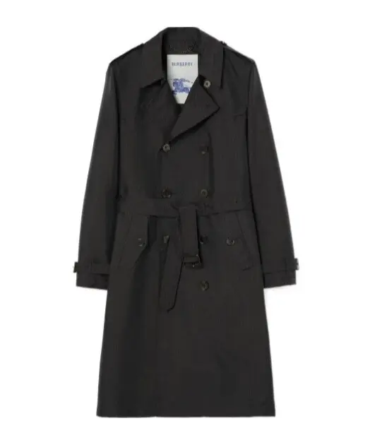Burberry Long Geometric Nylon Blend Trench Coat