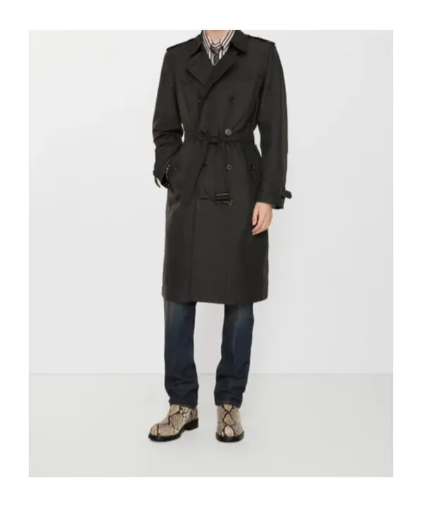 Burberry Long Geometric Nylon Blend Trench Coat