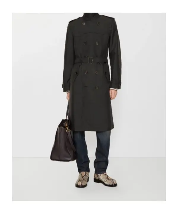 Burberry Long Geometric Nylon Blend Trench Coat